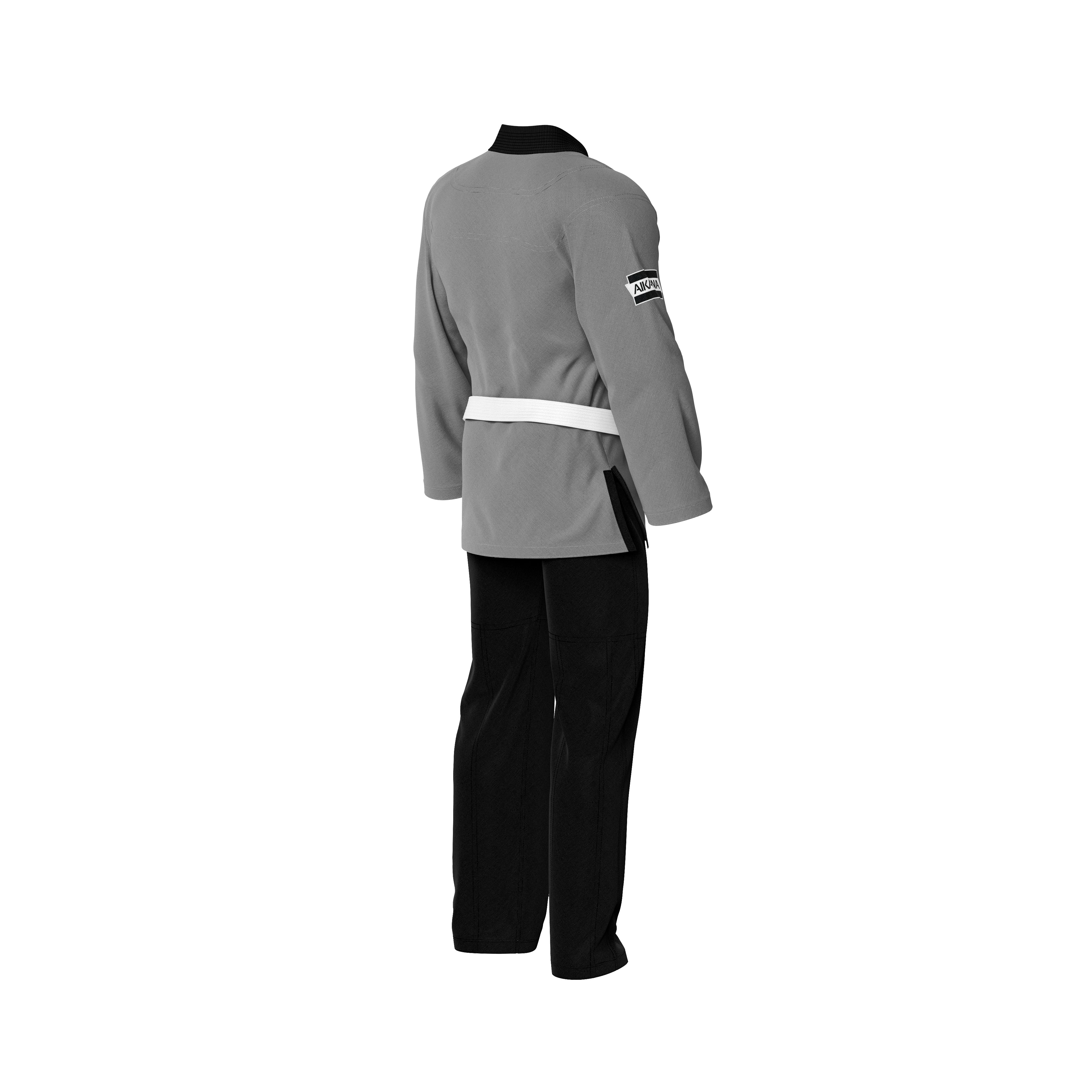 AIKAWA BASIC BRAZILIAN JIU JITSU GI GREY WITH BLACK PENTS AIKAWA BASIC BRAZILIAN JIU JITSU GI GREY WITH BLACK PENTS